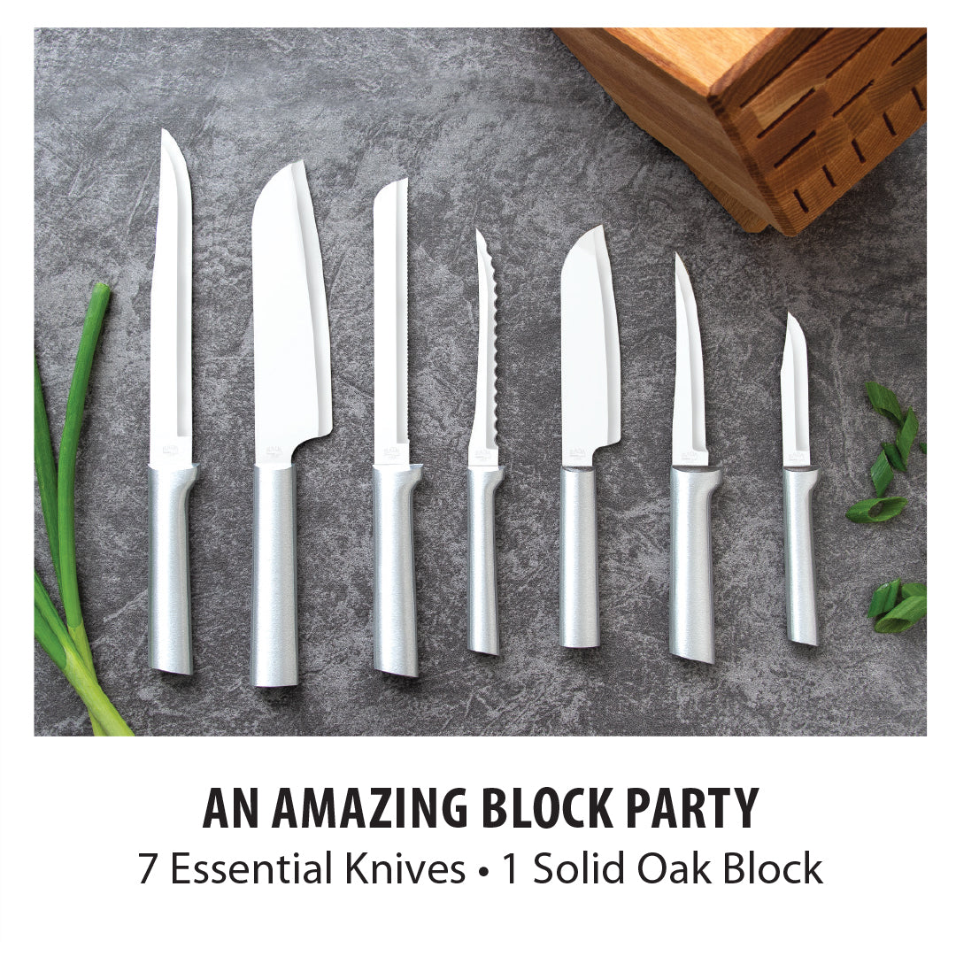 Essential Oak Block Set | Safe Storage Knife Set - Rada Cutlery - Rada ...