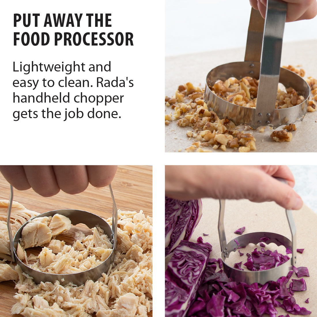 Plain & Serrated Food Choppers | Useful Utensils - Rada Cutlery - Rada ...